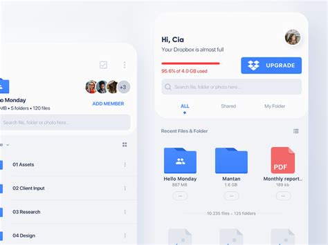 Dropbox Soft Ui Mobile Web Design Mobile App Ui Dropbox