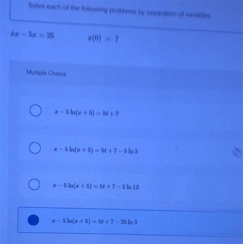 Solved Solve Each Of The Following Problems By Separation Of