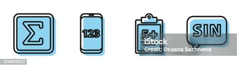 세트 라인 수학 기능 죄 기하학적 그림 광장 단어 수학과 인간의 두뇌 아이콘책 벡터 3차원 형태에 대한 스톡 벡터 아트 및 기타 이미지 3차원 형태 건강관리와 의술