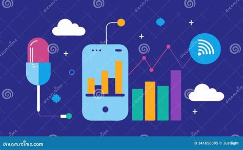 Popup Data Trends Small Vector Graphs And Charts Popping Up Around The