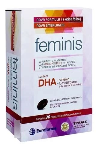 Feminis Suplemento Alimentar Ômega 3 Dha Vitaminas C40 Cps