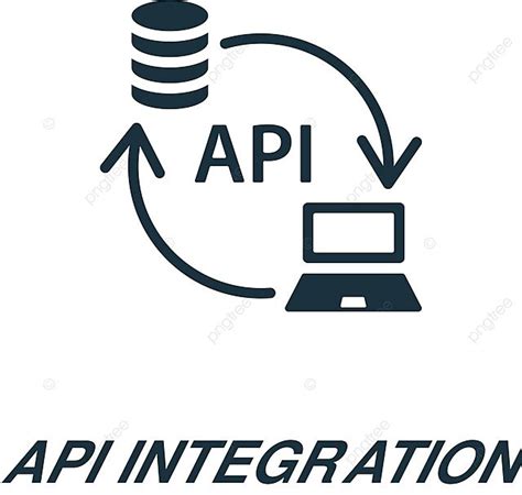Monochrome App Icon For Api Integration In Design Vector Digital Developer Connection Png And