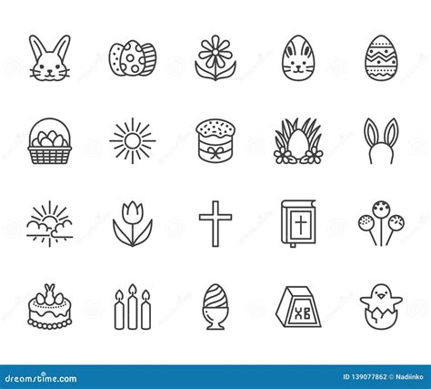 Easter Icons Cartoon Vector 8312237