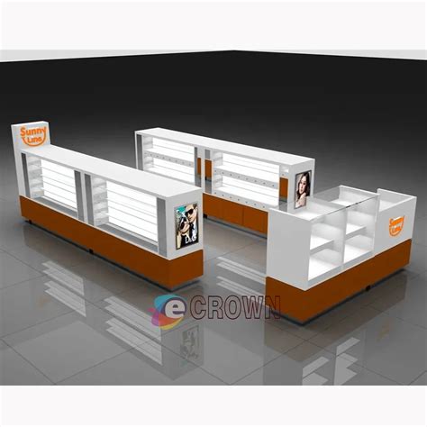 Kiosk Design Display Showcase Cabinet Counter Square Floor Cabinet Full Vision Glass Display