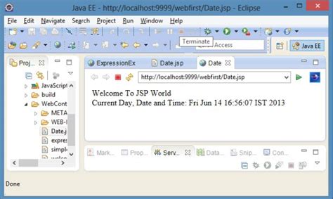 Introduction To Scripting Elements And Displaying Current Date Day And Time In Jsp