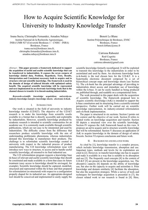 Pdf How To Acquire Scientific Knowledge For University To Industry