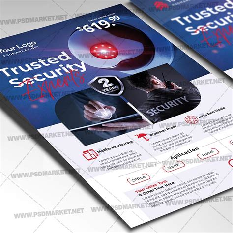 Security Services Card Printable Template Flyer PSDmarket