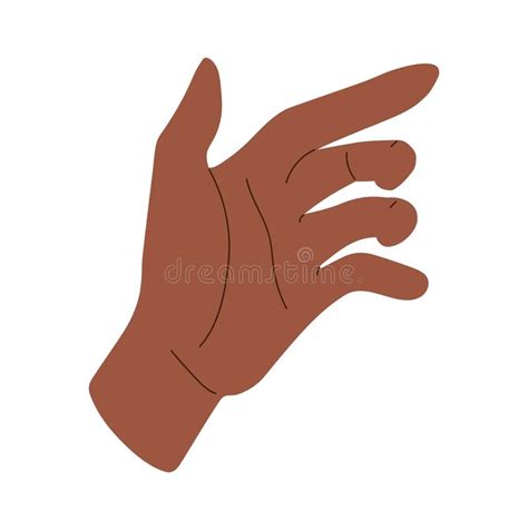 Hand Grasping Unseen Open Position African American Woman In Action Pose Capturing Invisible