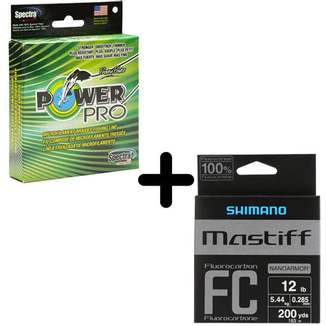 Powerpro Spectra Braid With Shimano Mastiff Fc Fluorocarbon Leader Material Omnia Fishing