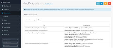 Opencart Modification Manager