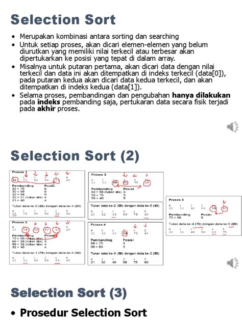 Selection Dan Insertion Sort Pdf Metode And Bahan Ajar Komputer