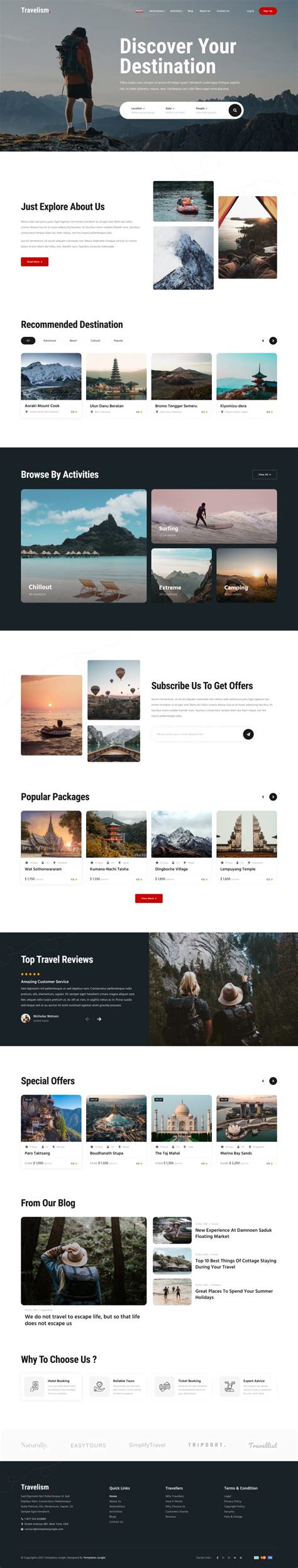 Travelism Figma Template For Travel Agency