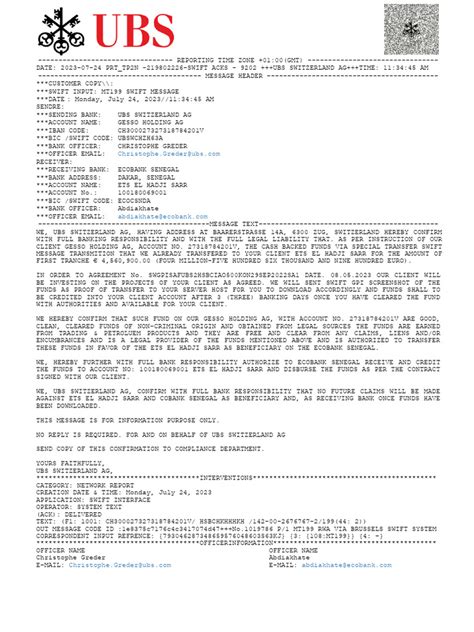 Mt199 Swift 2023 793046287348659576048603s63kj Pdf Banking