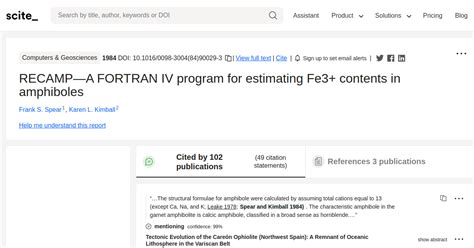 Recamp—a Fortran Iv Program For Estimating Fe3 Contents In Amphiboles