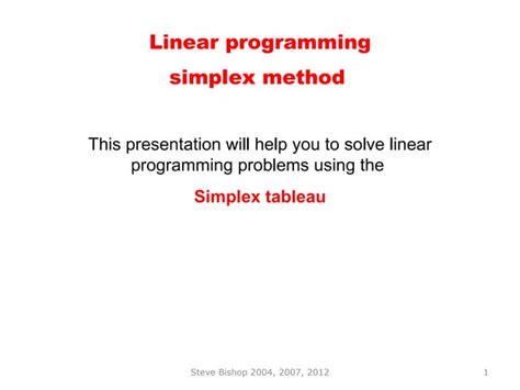 Simplex Method Minimization Pdf