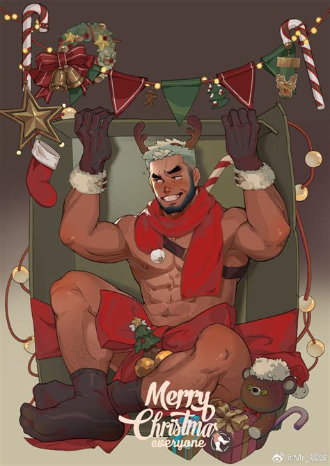 Chenxiaocheng923 Original Highres 1boy Abs Bara Beard Dark
