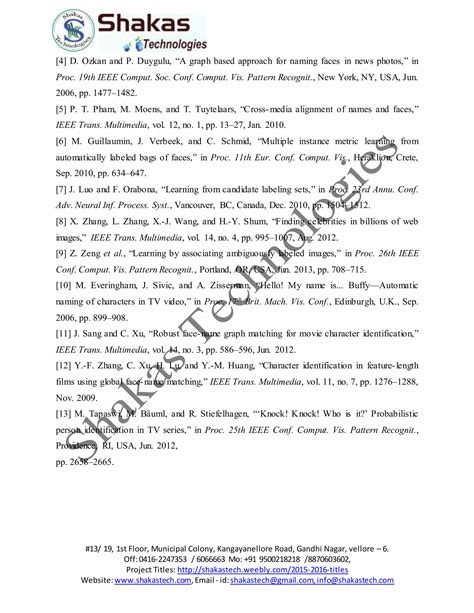 Automatic Face Naming By Learning Discriminative Affinity Matrices From Weakly Labeled Images Pdf