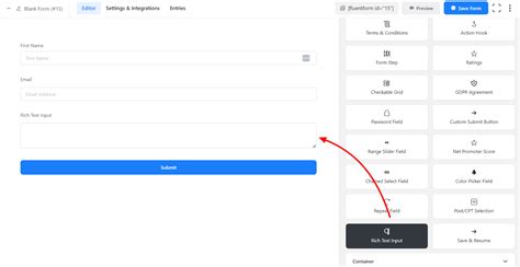 Rich Text Input Field In Fluent Forms WP Manage Ninja