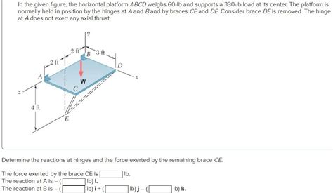 Solved In The Given Figure The Horizontal Platform ABCD Chegg