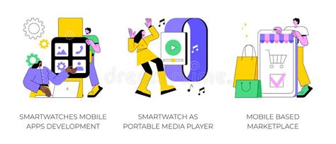 Wearable Devices Abstract Concept Vector Illustrations Stock Vector