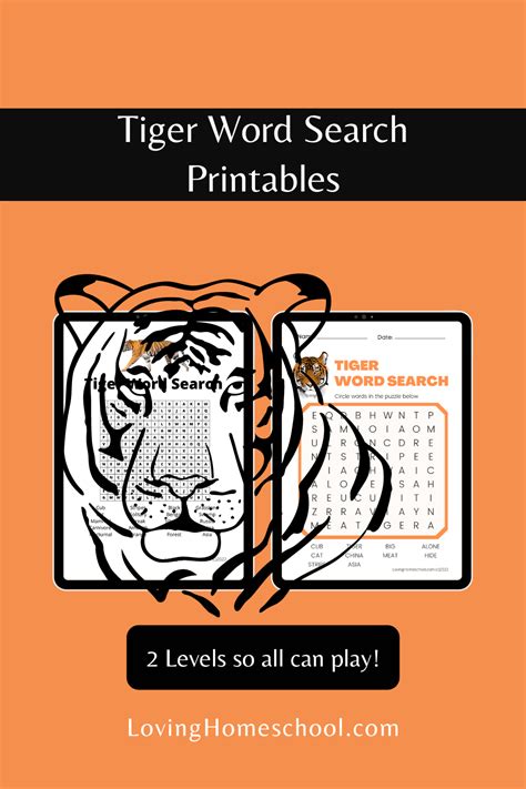 Tiger Word Search Printables