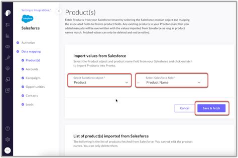 Salesforce Data Mapping Salesforce Objects To Pronto Objects Pronto