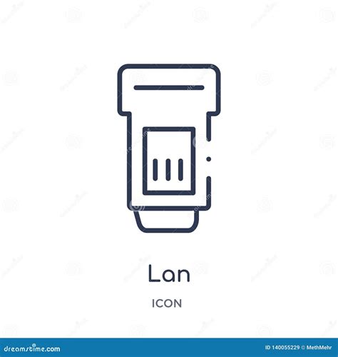 Linear Lan Icon From Electrian Connections Outline Collection Thin Line Lan Vector Isolated On