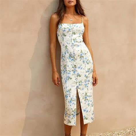 Bnwt Kookai Pixie Button Slip Dress Size 6 34 🌷🩵🤍 Depop