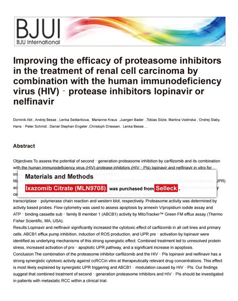 Proteasome抑制剂 Proteasome Inhibitor