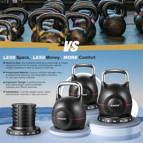 Verstelbare Kettlebell Voor Krachttraining 7 Gewichten Van 23 Kg Tot