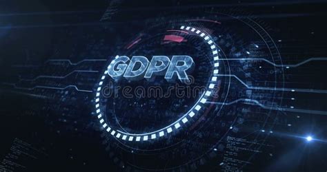 Gdpr Data Protection Symbol Digital Concept Loop Stock Footage Video