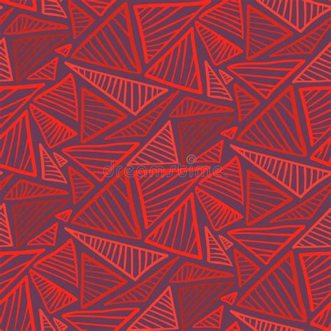 Seamless Pattern With Bright Red Triangles Stock Vector Illustration