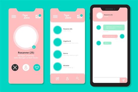 Free Vector Dating App Chat Interface Template