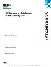 IEEE Standard For Data Format For Blockchain Systems Pdf IEEE Computer Society Developed By