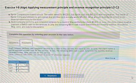 Exercise 1−8 Algo Applying Measurement Principle