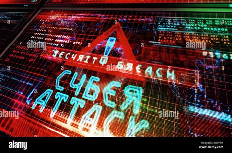 Cyberattack On Computer Screen Cyber Attack Security Breach And