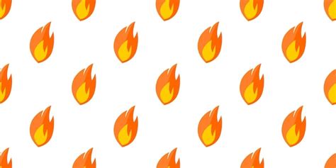 원활한 화재 또는 불꽃 아이콘 패턴 수직 및 수평으로 반복 프리미엄 벡터