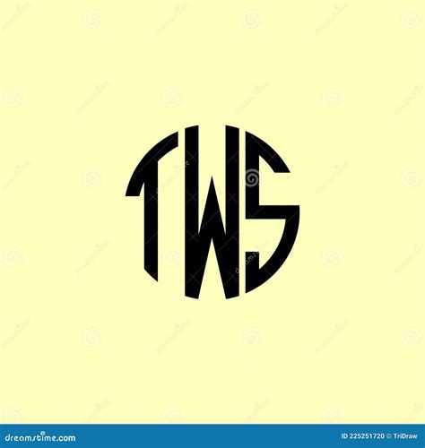 Creative Rounded Initial Letters Tws Logo Stock Vector Illustration