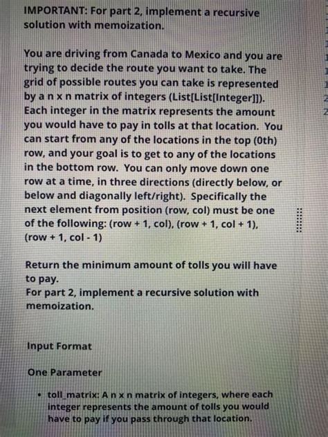 solved important for part 2 implement a recursive solution