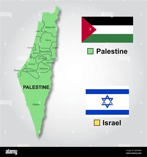Vector Map Of Palestine Isolated On White Background Vector