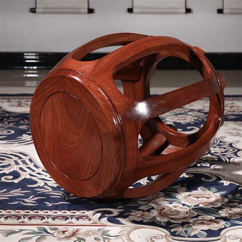 Mahogany Drum Stool Antique Chinese Solid Wood Round Stool Rosewood