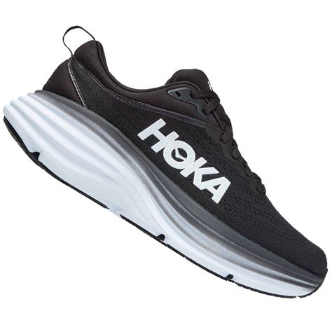 Hoka Bondi 8 Wide Mens Road Running Shoes Black Whitre At