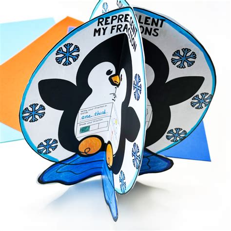 Dive Into Learning With Fractions Math Craft A 3d Penguin Adventure