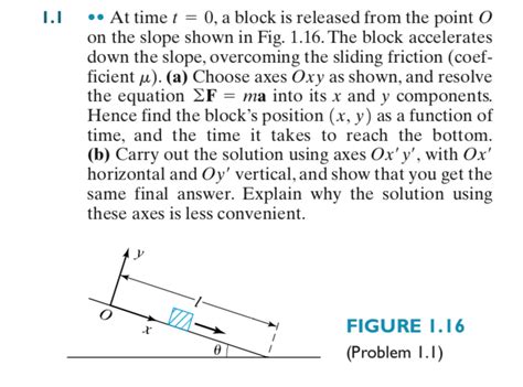 solved 1 at time t 0 a block is released from the point o
