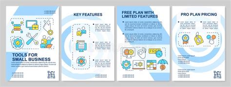 Solution For Small Business Blue Brochure Template Stock Vector Illustration Of Report Page