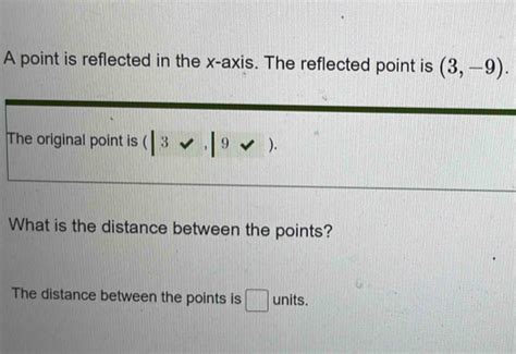 Solved A Point Is Reflected In The X Axis The Reflected Point Is The Original Point Is