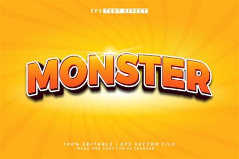 Premium Vector Monster 3d Editable Vector Text Effect Comic Style