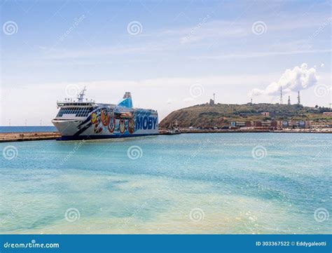 Moby Lines Aki Ferry With Artwork Depicting Cartoon Characters I Editorial Photography Image