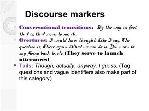 Lesson discourse markers and backchannels