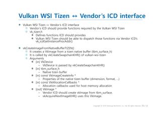 Tizen S Window System Integration Layer Of OpenGLES EGL Vulkan Driver PPT